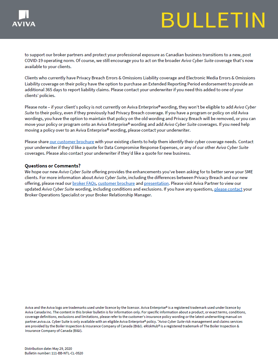 Aviva Cyber Suite | Oracle RMS Insurance Brokers